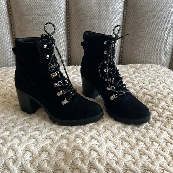 1901 | Shoes | Copy Black Suede 91 Brand Half Boots Size 9 Bought At ...